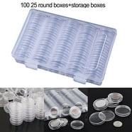 CELECTIGO 38mm Coin Holder Capsules, Clear Round Plastic Coin Container ...