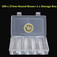 100Pcs 27MM Coin Storage Round Cases Box Capsules Container for Coin ...