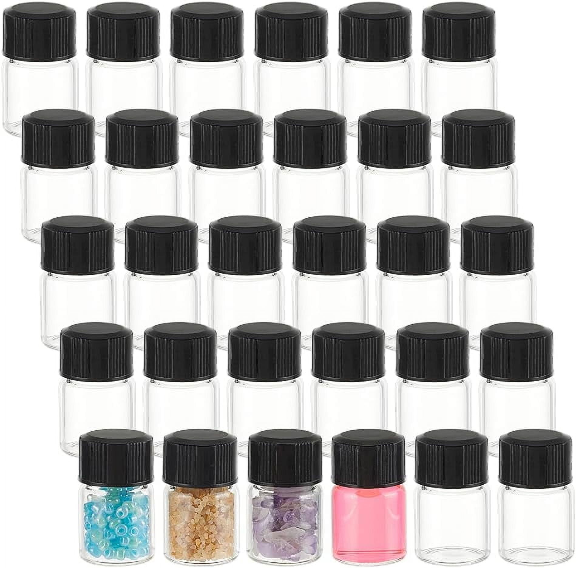 100Pcs 2ml(0.07oz) Clear Glass Vials with Screw Caps Small Liquid ...