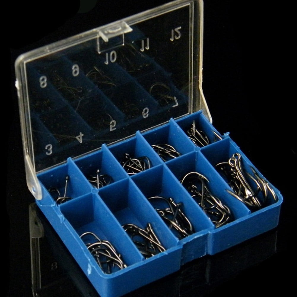 100Pcs 3-12# Freshwater Fishing Hooks Carbon Steel Fishhooks Silver ...