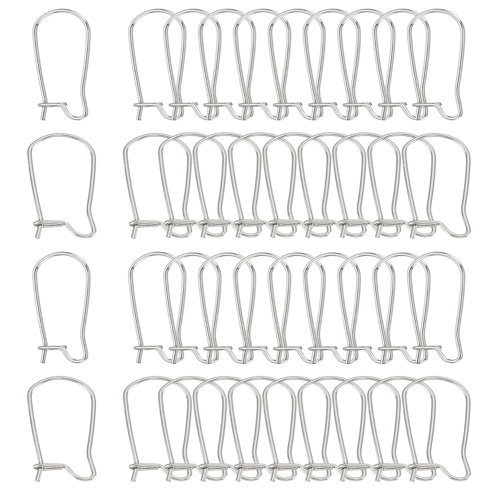 100Pcs 304 Stainless Steel Hoop Earrings Findings Kidney Ear Wires ...