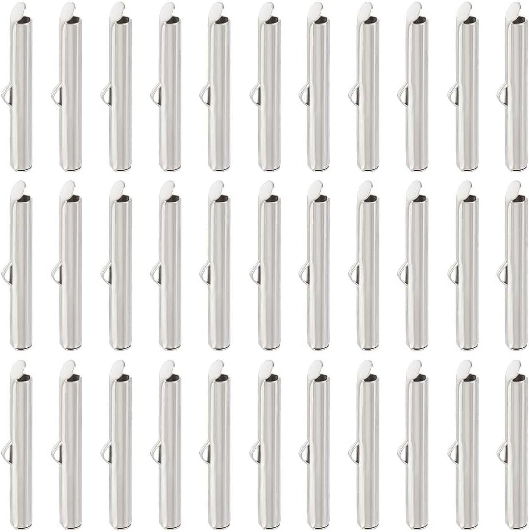 100Pcs 304 Stainless Steel Slide On End Clasp Tubes Slider End Caps 3mm ...