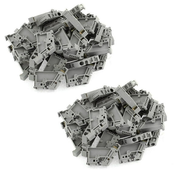 100Pcs 35mm DIN Rail Terminal Block End Stopper Mounting Clips ...