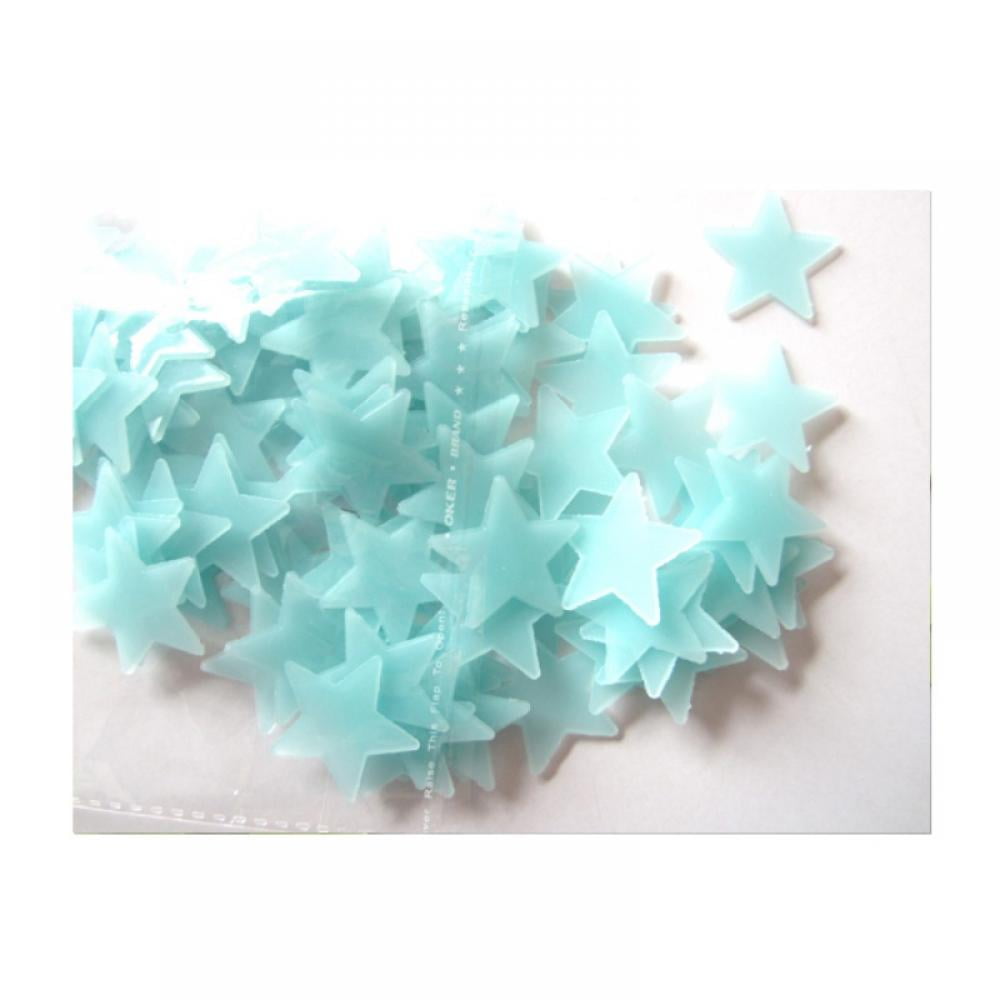 100Pcs 3D Pvc Stars Glow Stickers Luminous In Dark Night Fluorescent ...