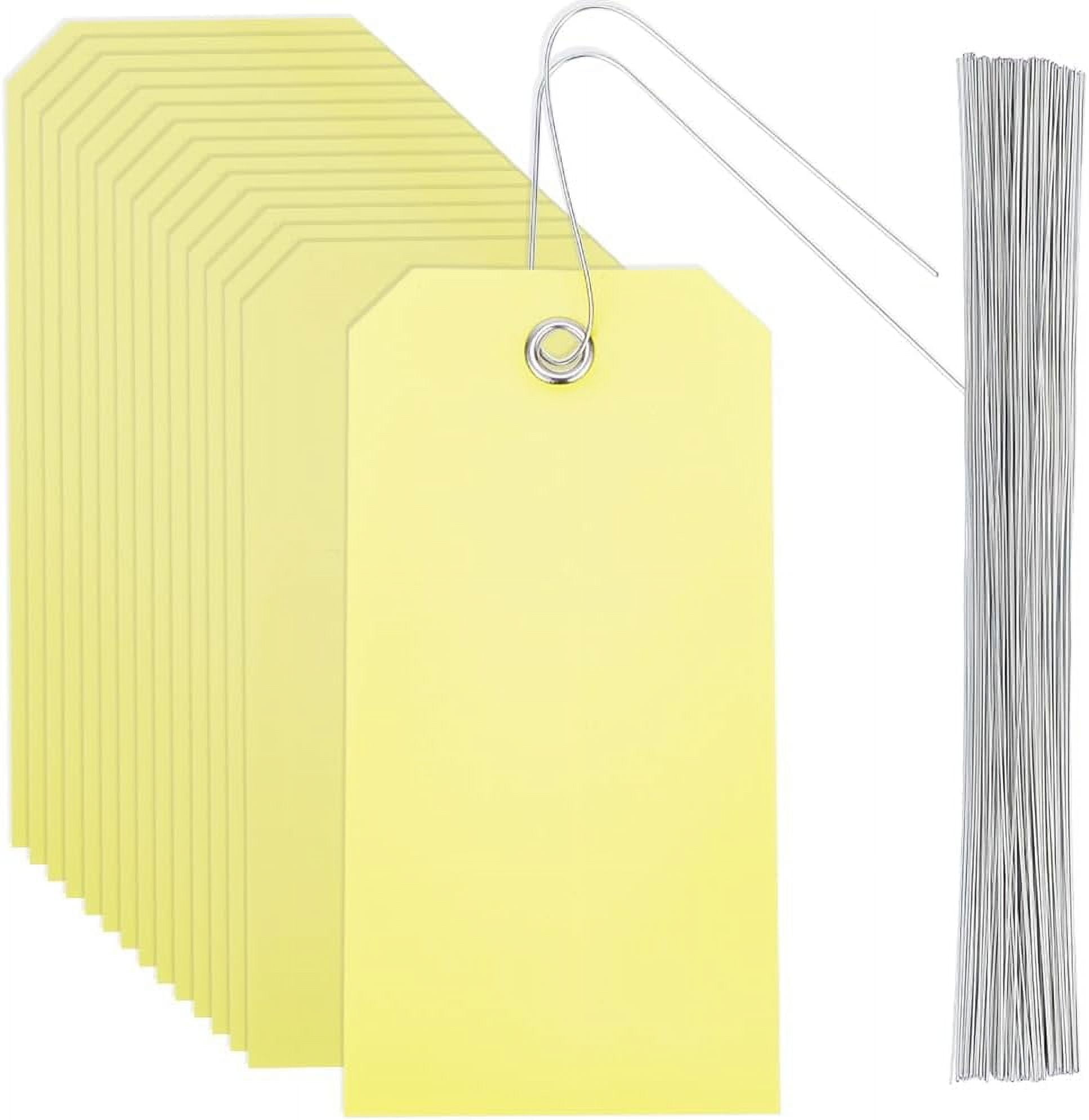 100Pcs 4.7 x 2.4 Inch Yellow Shipping Tag Blank Waterproof Plastic Tags ...