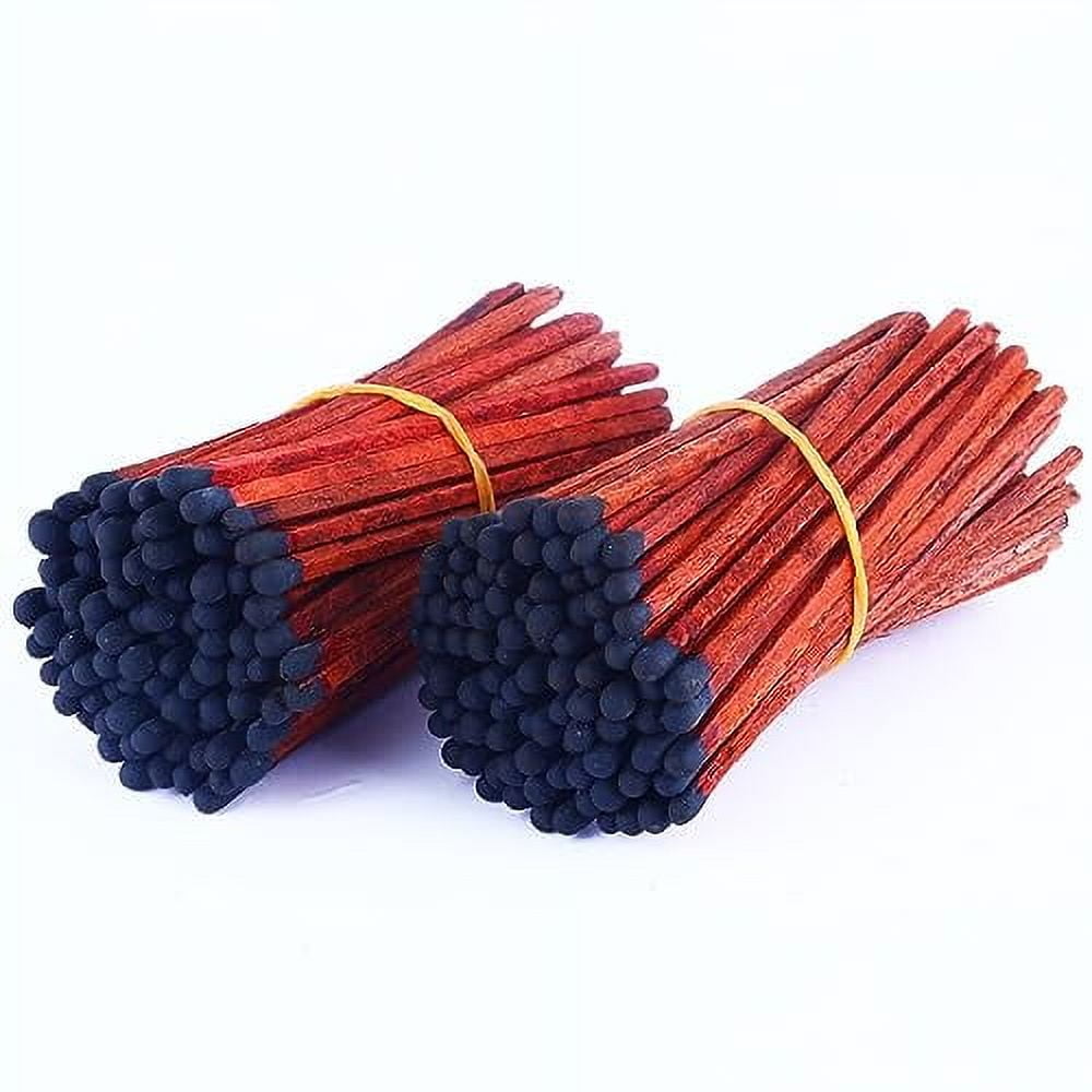 100Pcs 4'' Decorative Brown Stick Black Matches, Long Wooden Safety ...