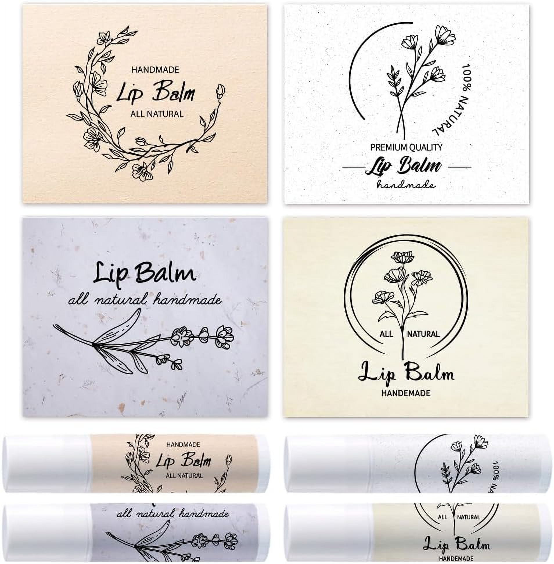 100Pcs 4 Style Lip Balm Label Sticker Word Labels Stickers Adhesive Lip ...