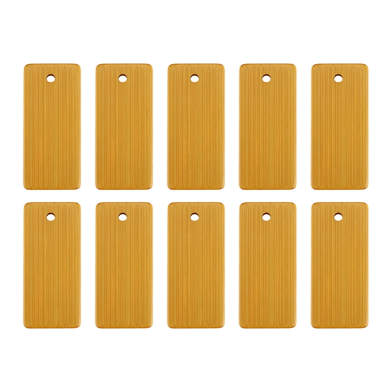 100Pcs 45X20Mm Rectangle Wooden Tags for Keychain Rings, Bamboo ...