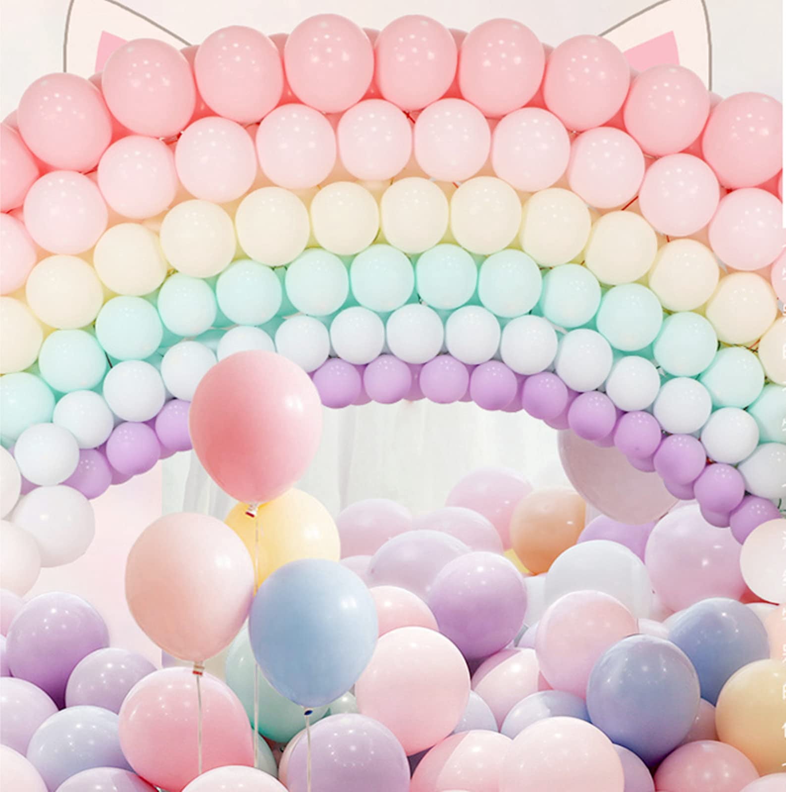 100Pcs 5 Inch Multicolor Mini Macaron Pastel Latex Balloons,Romantic ...