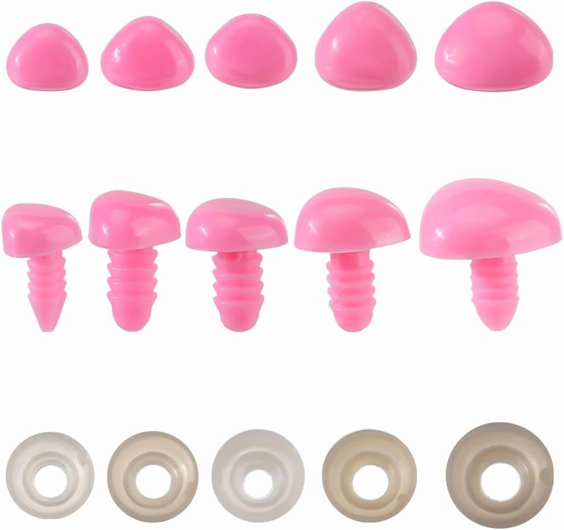 100Pcs 5 Styles Animal Safety Noses Plastic Pink Animals Doll Craft ...