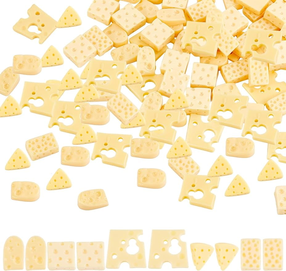100Pcs 5 Styles Miniature Kitchen Food Cheese Resin Simulation ...