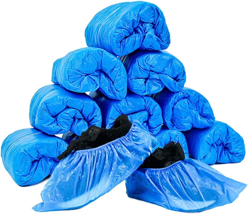 100Pcs(50 Pairs) Disposable Plastic Shoe Covers & Boot Covers ...