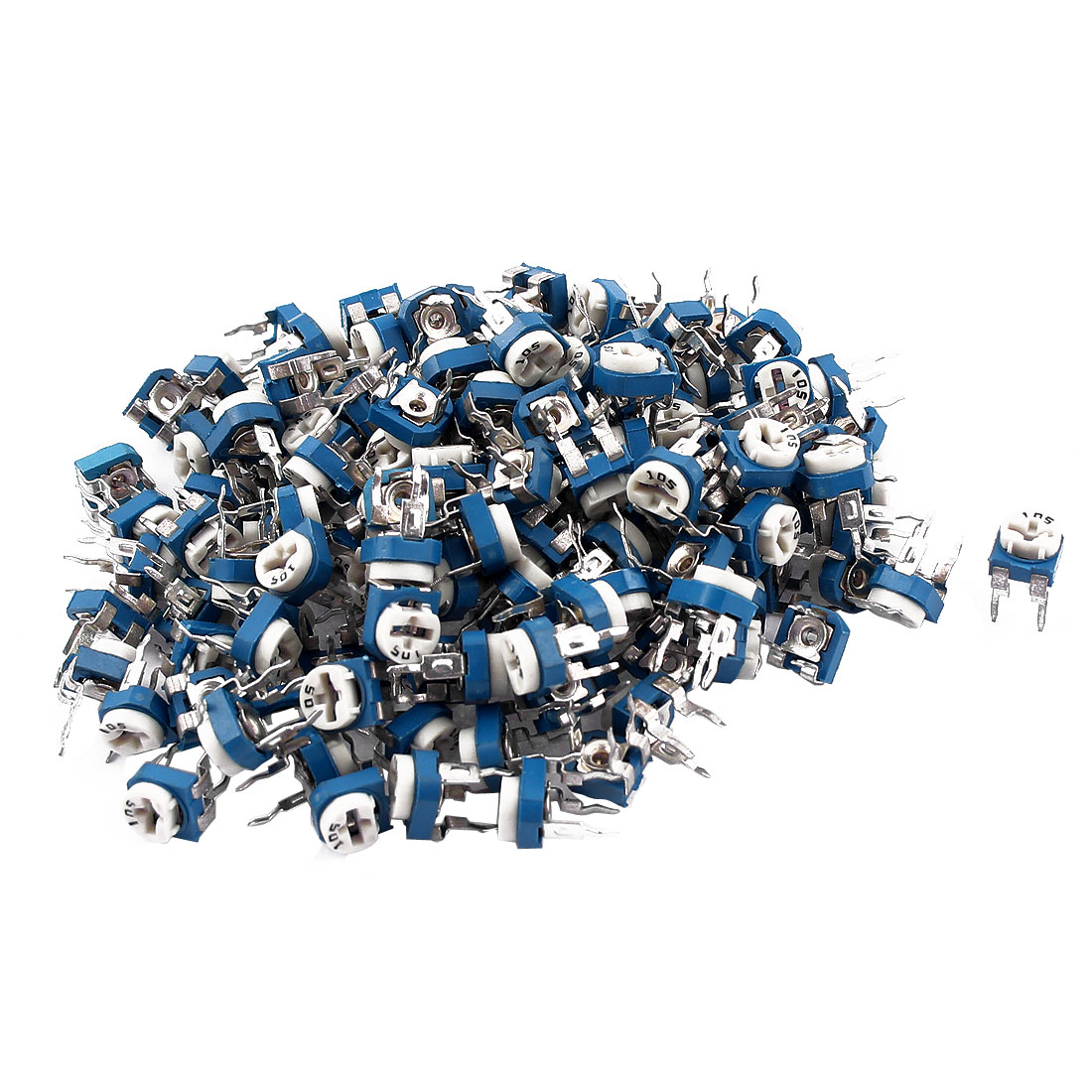 100pcs 5k Ohm Vertical Pcb Preset Variable Resistor Trimmer Potentiometer Blue