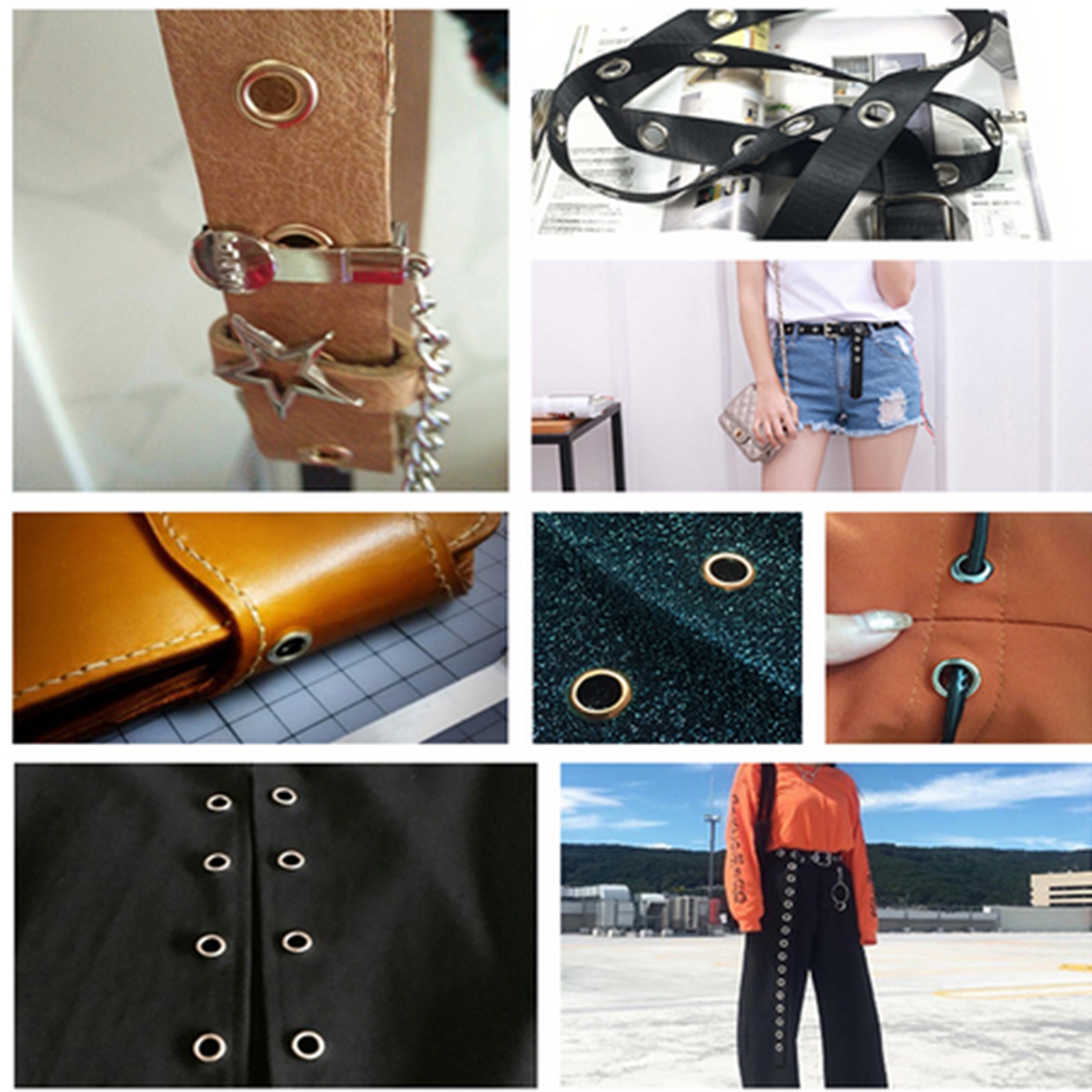 100Pcs 6mm Brass Double-Sided Eyelet Hollow Rivet For Clothing Bag Belt ...