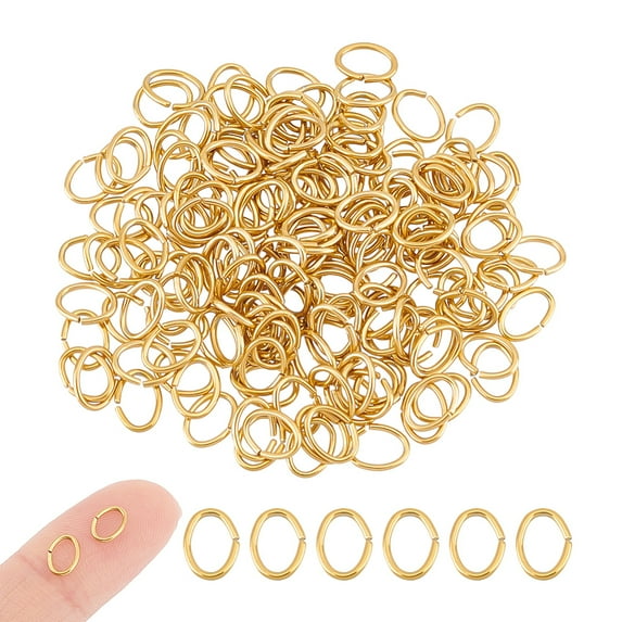 100Pcs 6x4.5mm Golden Jump Rings Stainless Steel Open Jump Rings Oval ...