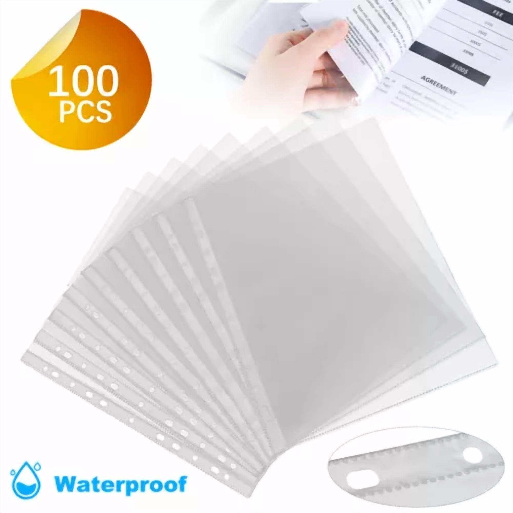100Pcs 8.5" X 11" Clear Sheet Protectors Clear Page Protector For 3 ...