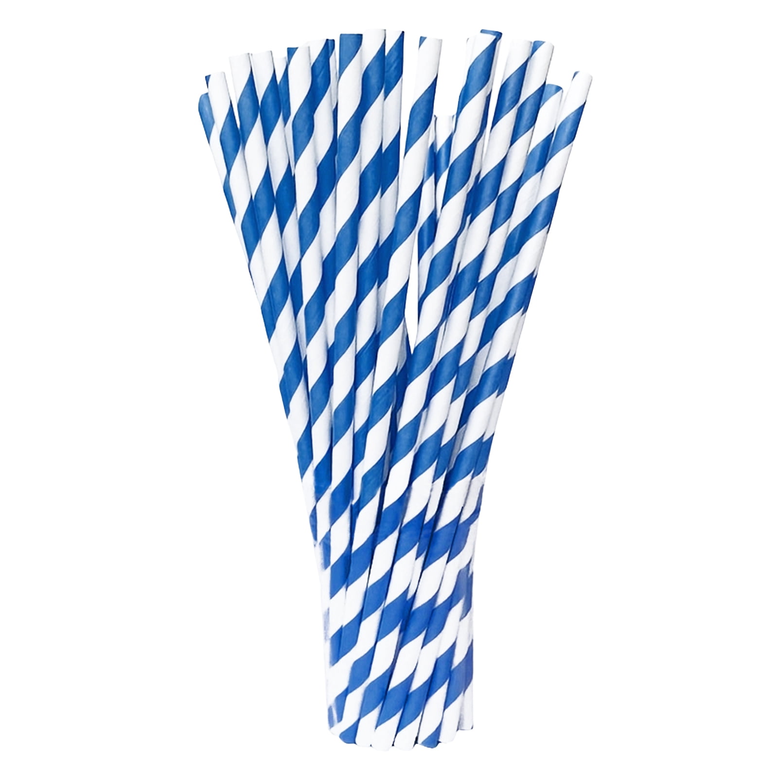 100Pcs 8In Colorful Striped Disposable Kraft Paper Straws Eco-friendly ...