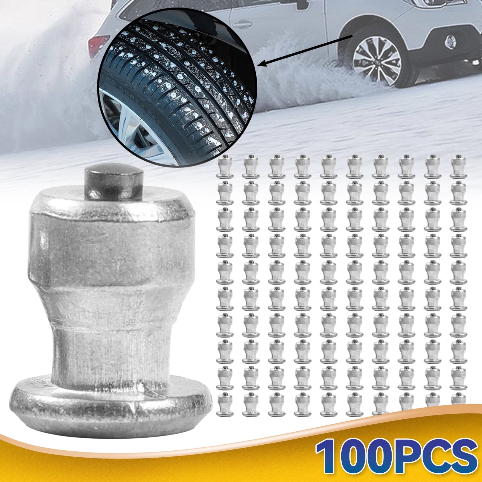 100Pcs 8X10mm Screw Tire Studs Anti-Slip Screw Stud Wheel Tyre Car SUV ...