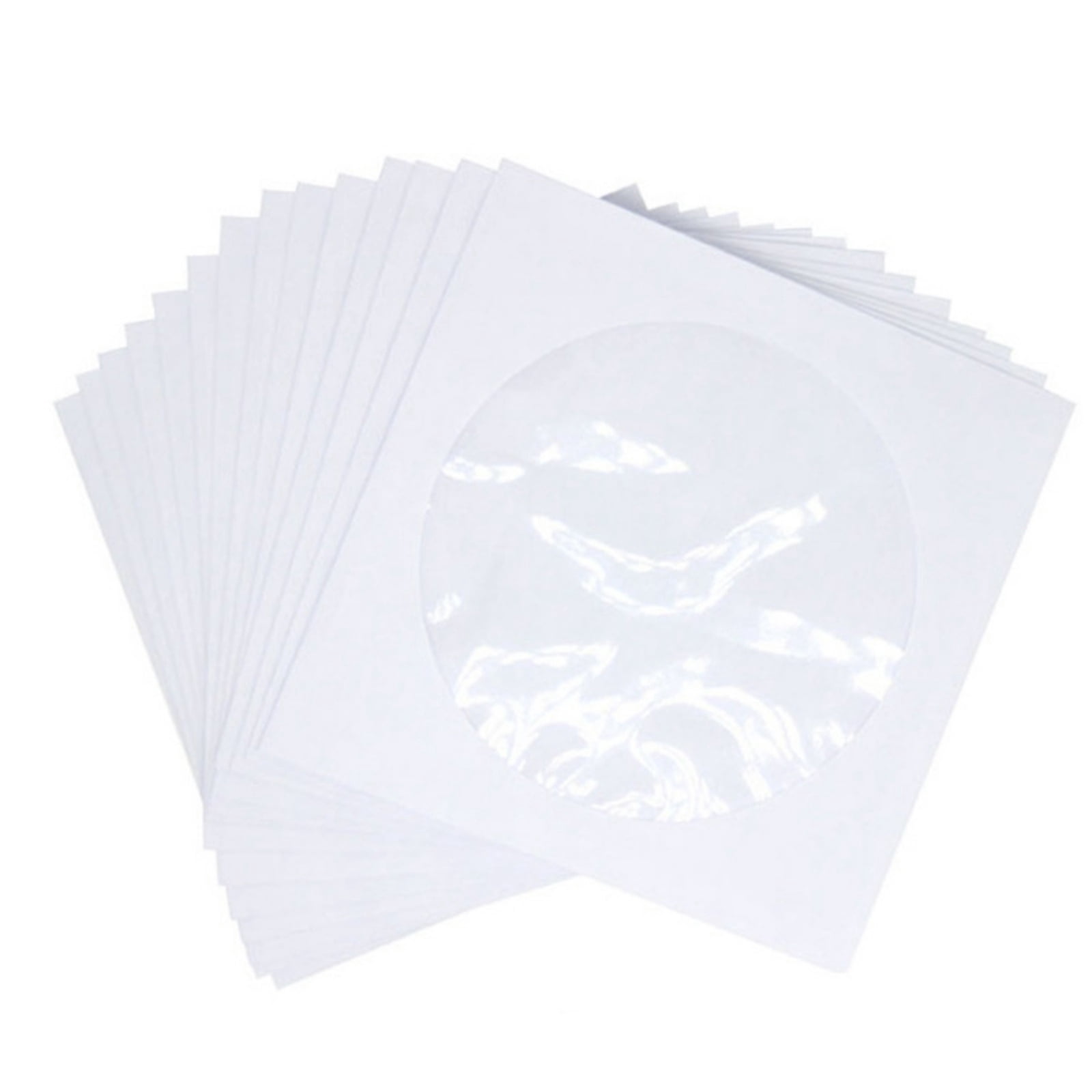 100Pcs 8cm Protective Paper Sleeves Clear VCD Package Portable Storage ...