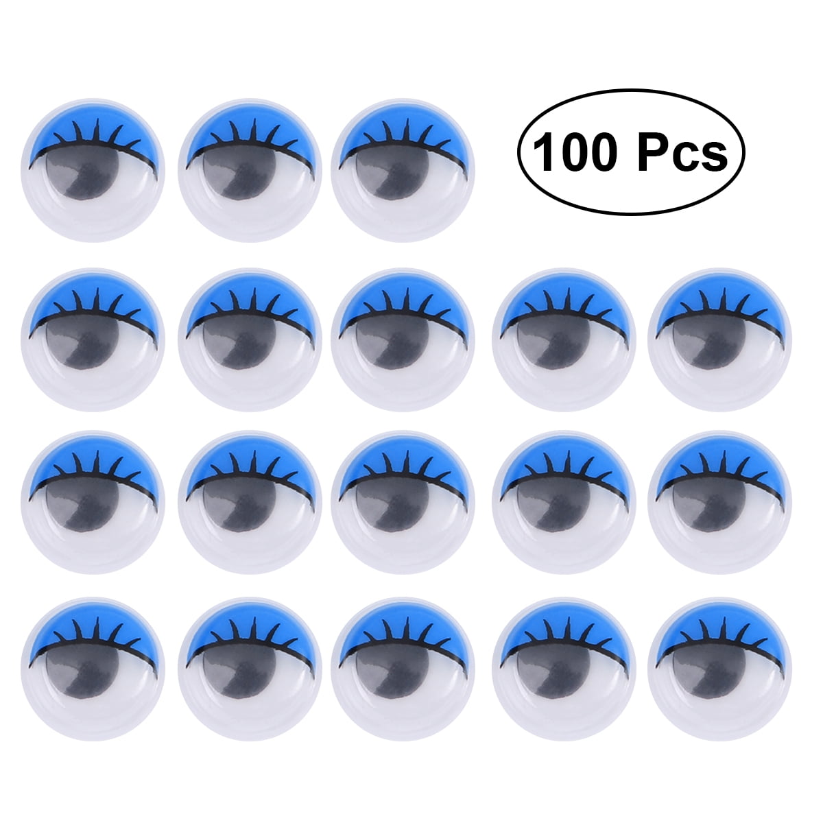 100Pcs 8mm Eyelashes Wiggly Wobbly Googly Eyes for Toys DIY Craft Decor ...