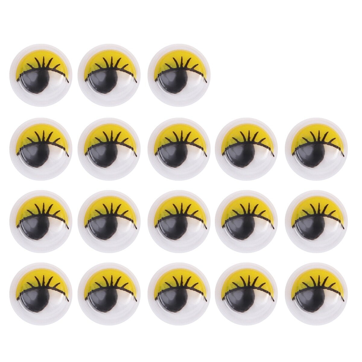 100Pcs 8mm Eyelashes Wiggly Wobbly Googly Eyes for Toys DIY Craft Decor ...