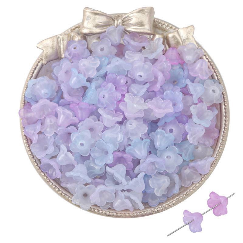 100Pcs Acrylic Bead Caps Flower Lilac 12x7mm Hole: 1.5mm diy - Walmart.com