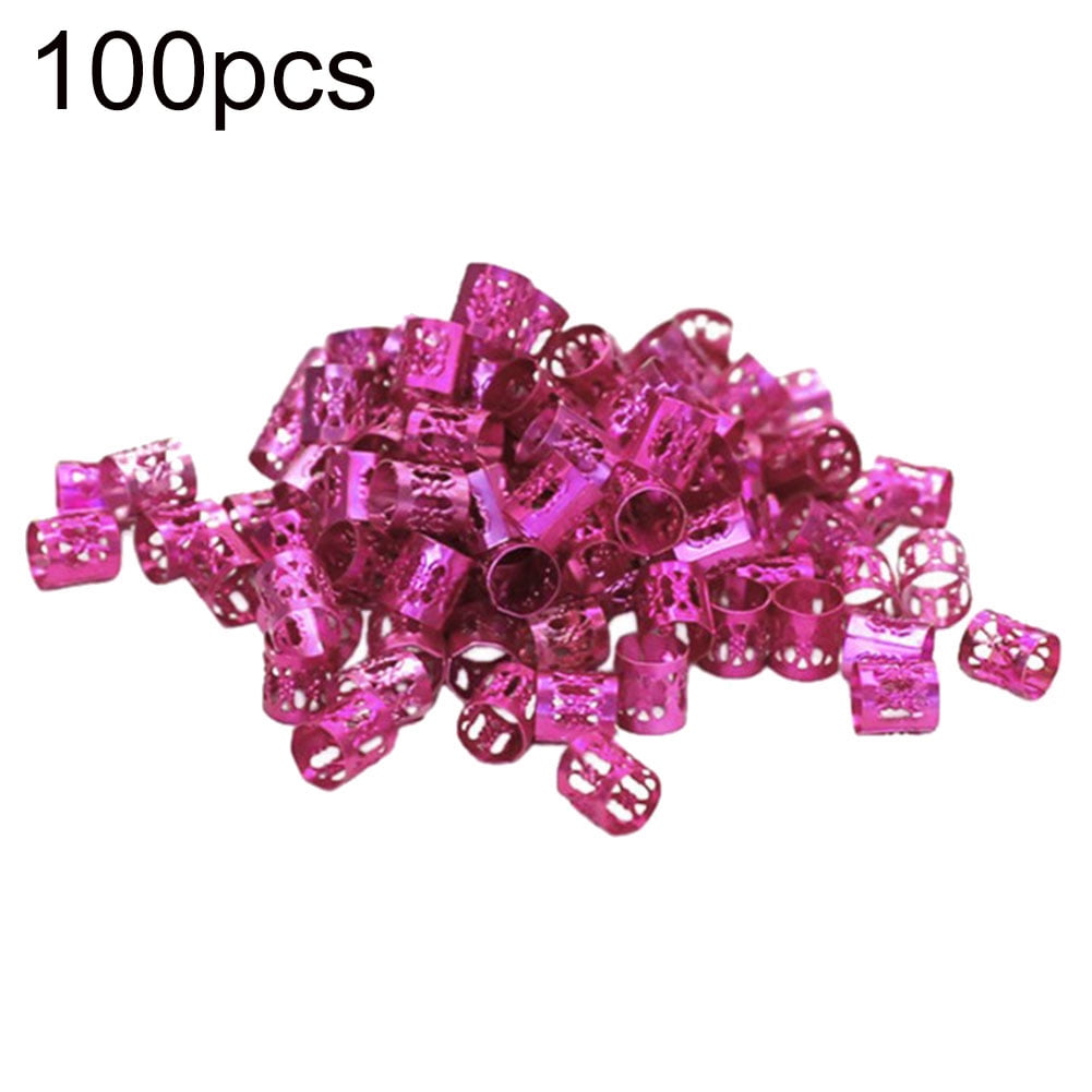 100Pcs Adjustable Hair Braid Cuff Clips Dreadlock Beads Tube Ring ...