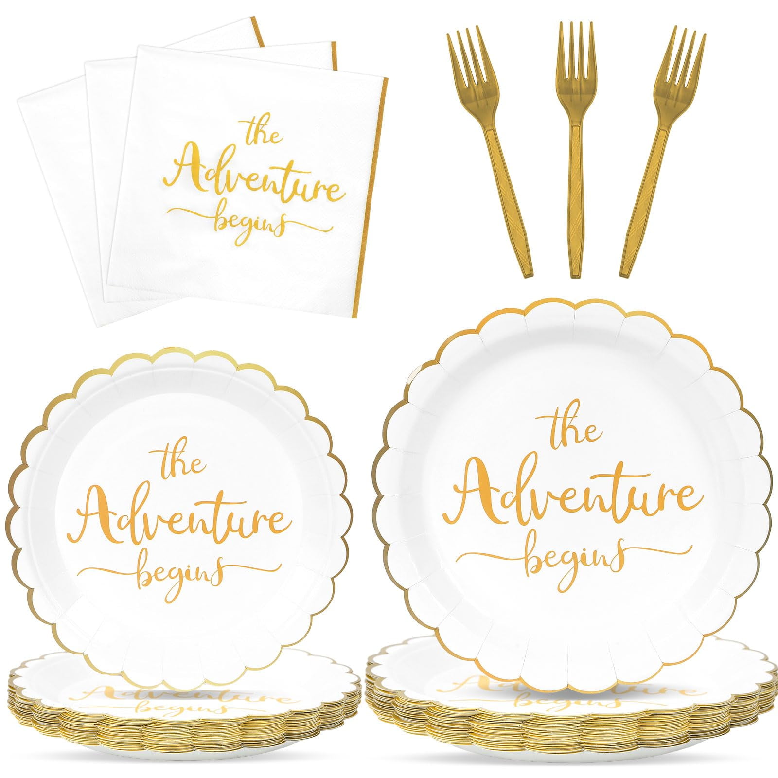 100Pcs The Adventure AJH3 Begins Paper Plates and Napkins Party ...