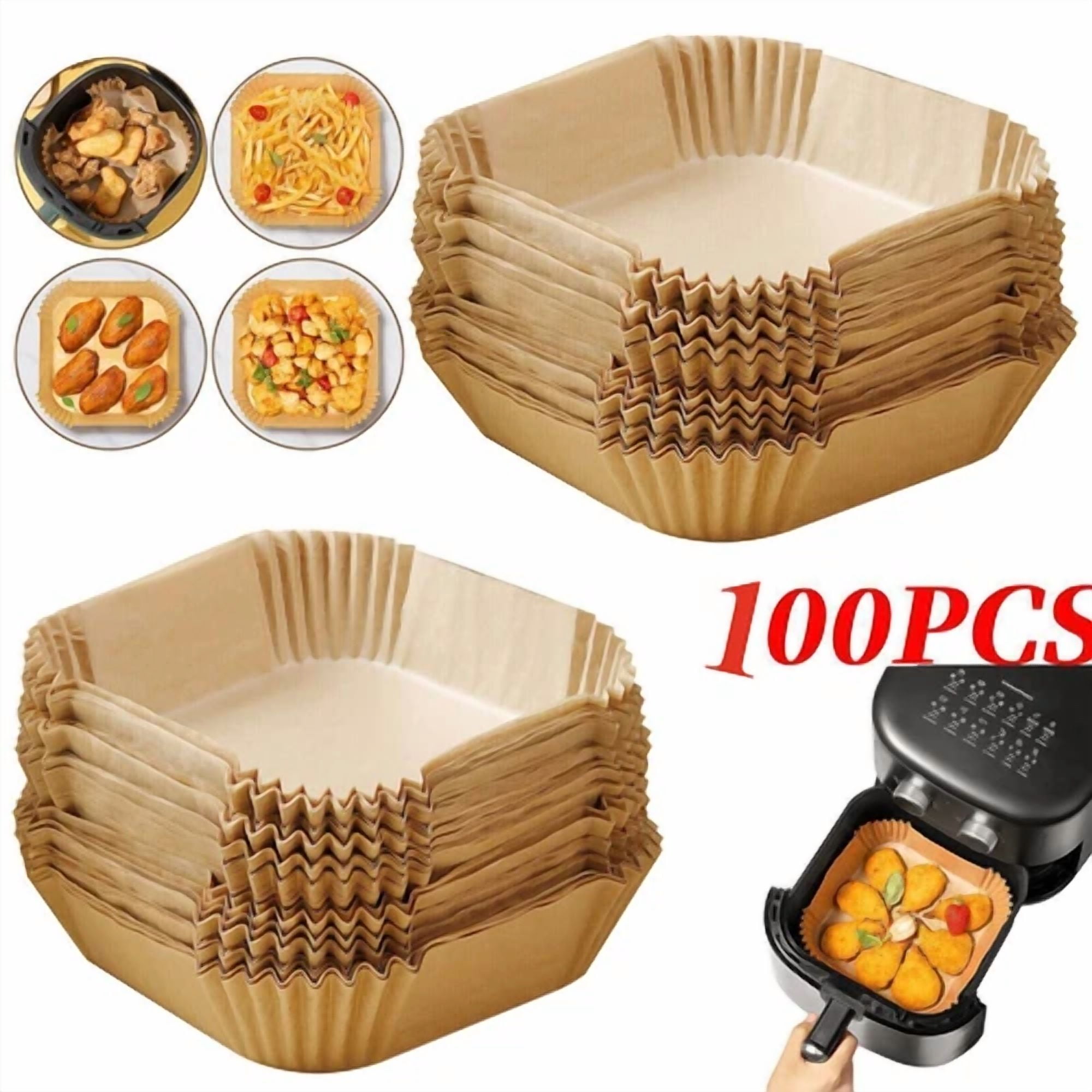 100Pcs Air Fryer Liners Disposable Papers Liner Non-Stick For Roasting ...