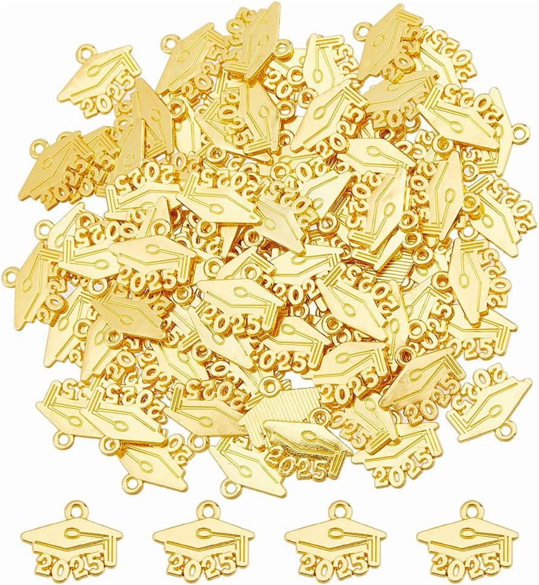 100Pcs Alloy Graduation Charms Graduation Cap Charms Graduation Tassel ...