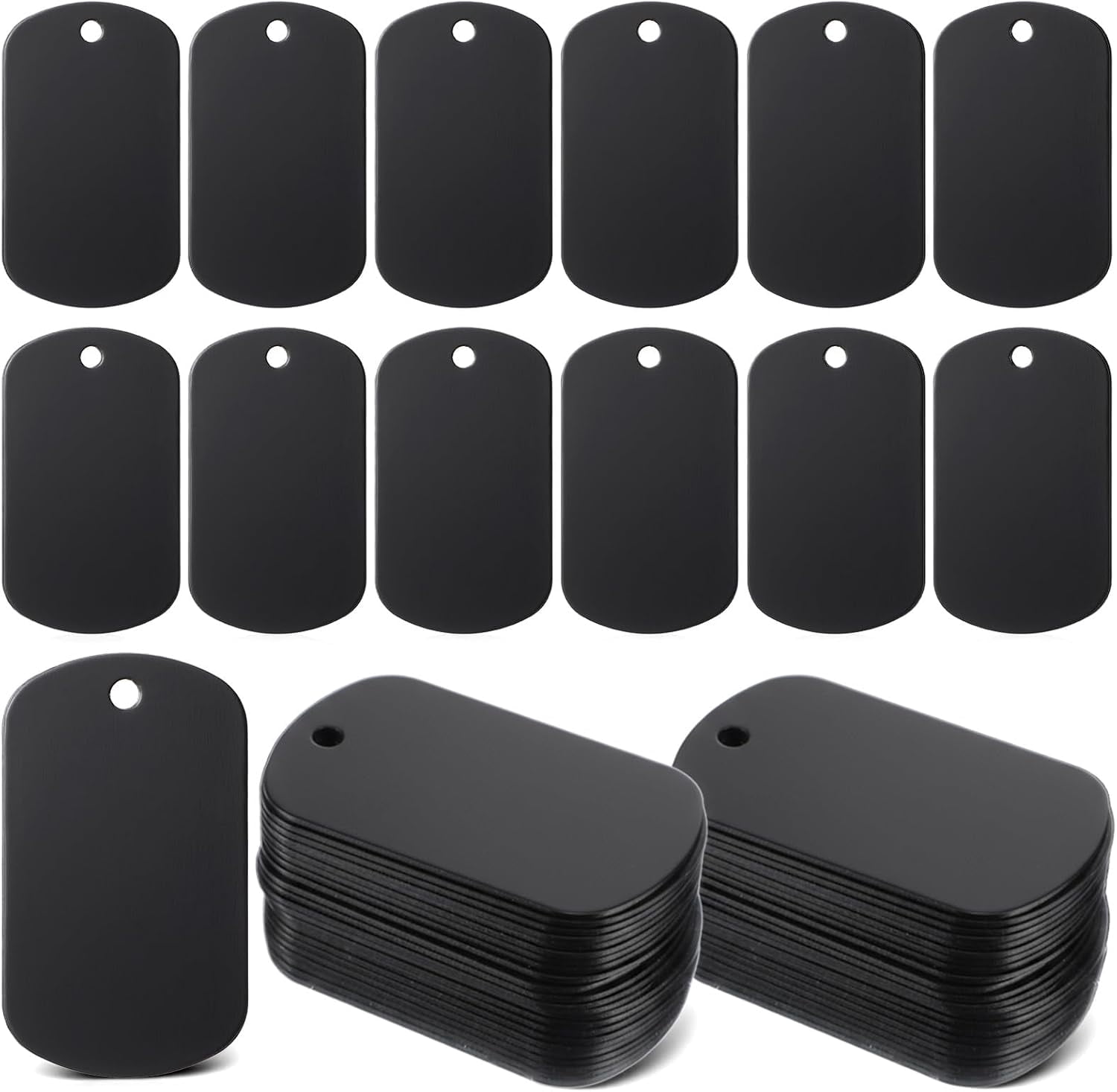 100Pcs Anodized Aluminum Blank Tags Blank Dog Tags for Engraving ...