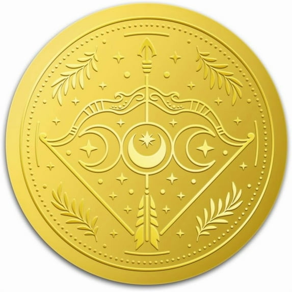 100Pcs Arrow Gold Foil Stickers 2 Inch Moon Phases Gold Envelopes Seals ...