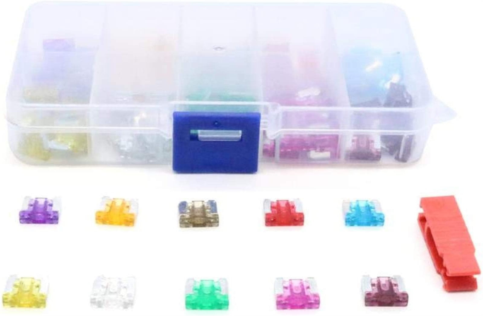 100Pcs Assorted Fuse Pull Mini Low Profile Fuse Micro Blade Fuse Set ...