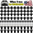 100Pcs Auto Body Rivets Bonnet Liner Grommet Clips Screws for TOYOTA ...
