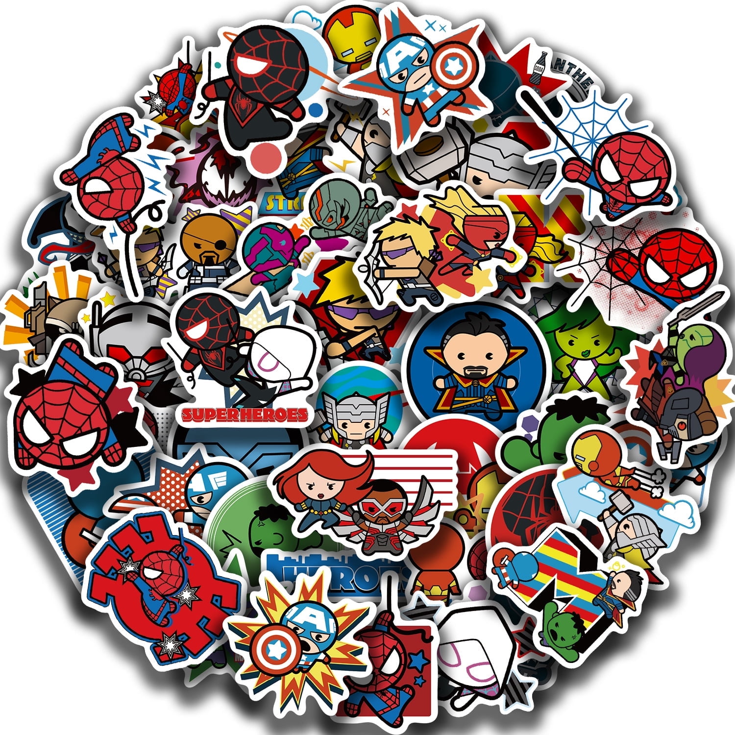 100Pcs The Avengers Stickers Mixed Pack,Cartoon Characters Stickers ...