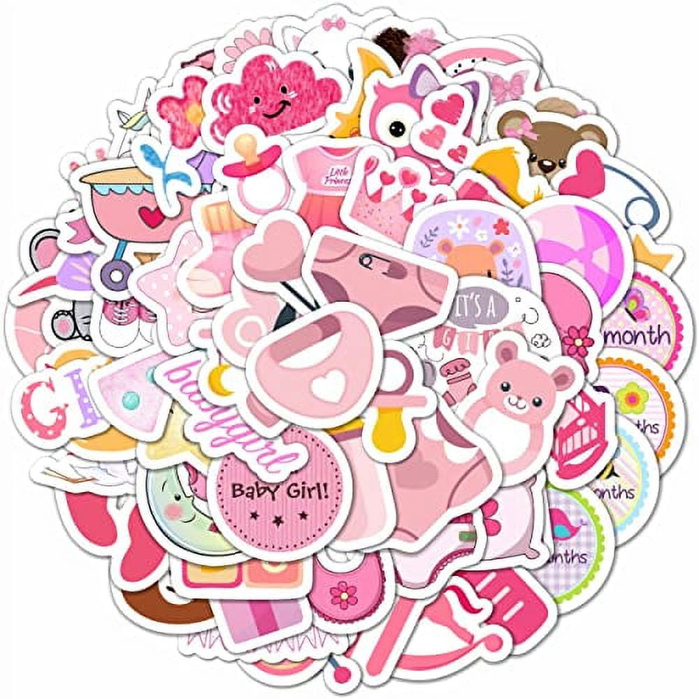 100Pcs Baby Girl Stickers and Decals, Newborn Stickers, Girl Baby ...