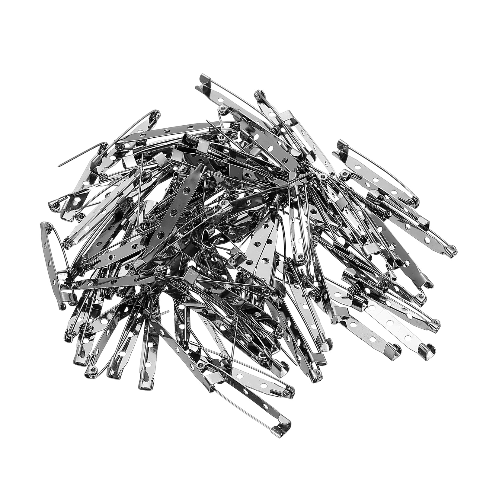 100Pcs Badge Pins, 40mm Safety Pins Bar Badge Pins Name Tag Pin Bulk ...
