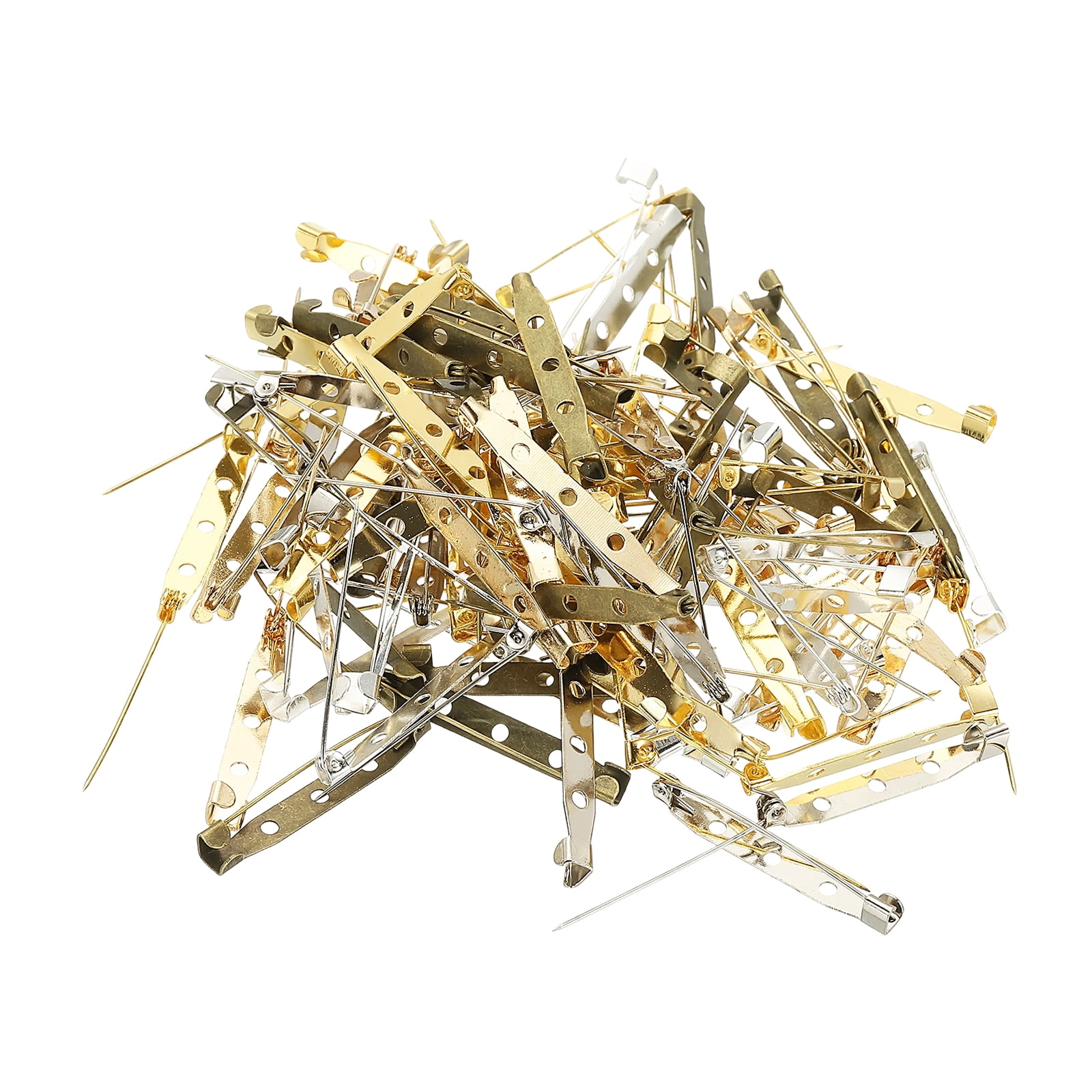 100Pcs Badge Pins, 40mm Safety Pins Bar Badge Pins Name Tag Pin Bulk ...