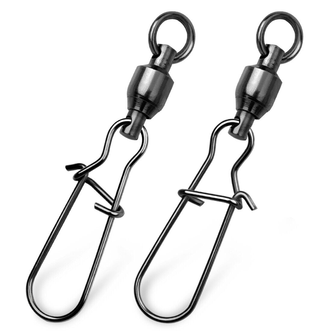 100Pcs Ball Bearing Snap Swivels with Crane Duo Lock Snap Tackle 22LB ...