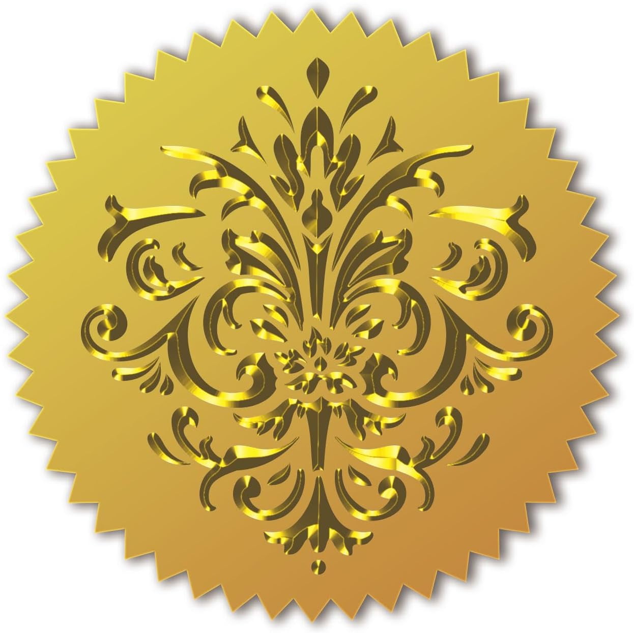 100Pcs Baroque Pattern Gold Foil Embossed Stickers - Self Adhesive Gold ...