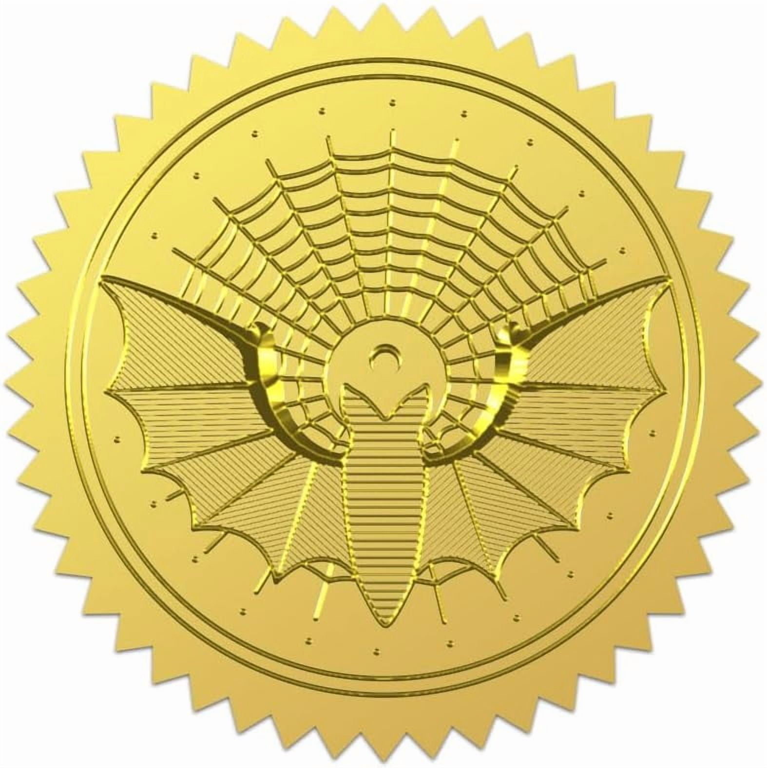 100Pcs Bats Metal Gold Foil Stickers Moon Spider Web Gold Foil Embossed ...