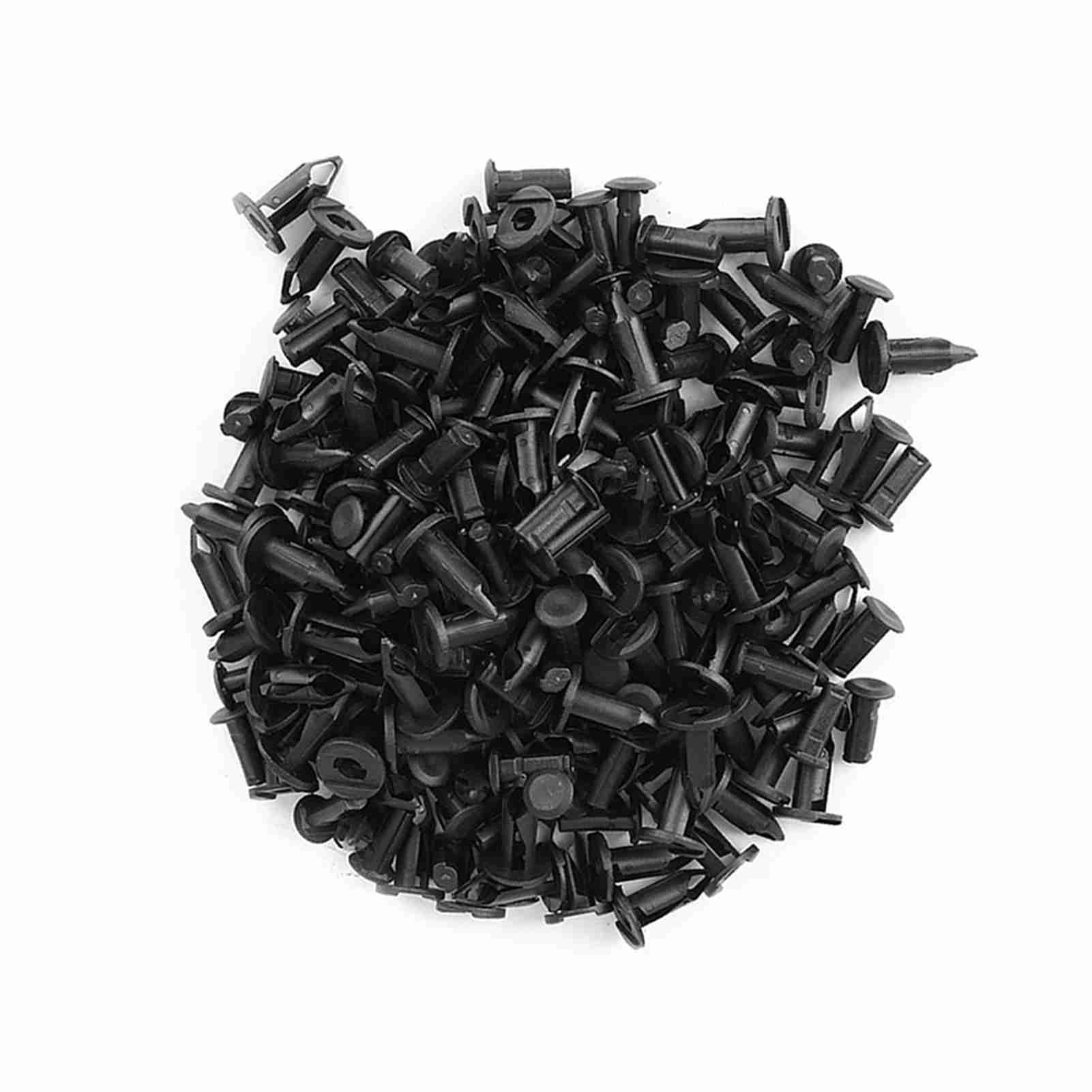 100Pcs Black Car Bumper Fender Rivets Plastic Push Clips Fasteners for ...