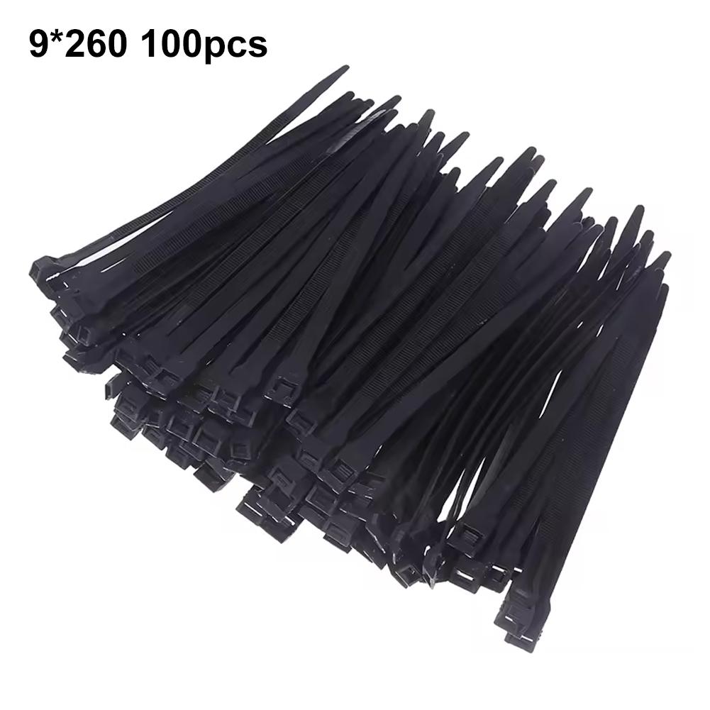 100Pcs Black Nylon Plastic Wire Strap Clamp Wire Harness Fastener Clamp ...
