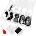 100Pcs Black & White Sewing Buttons Kit, Including Needle, Sewing ...