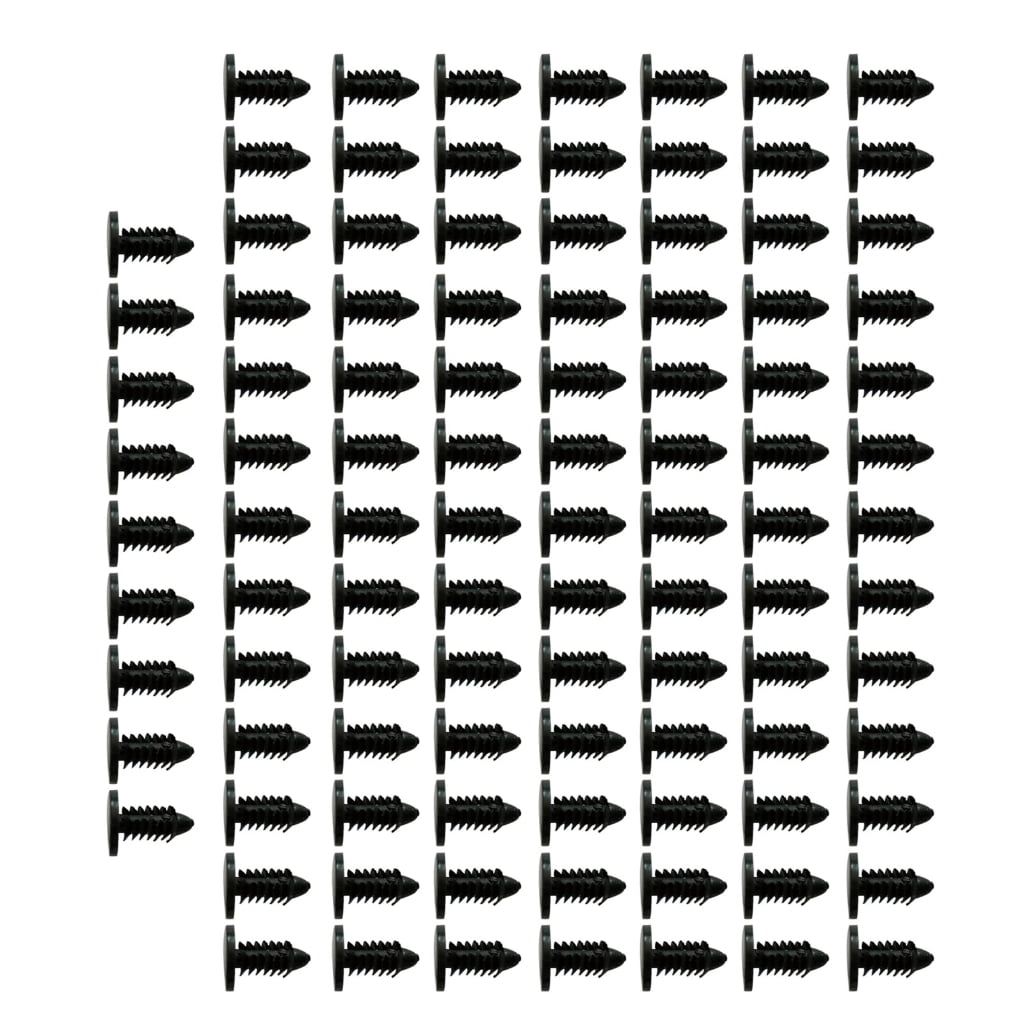 100Pcs Black White Tree-shape Rivets Push Pins Fasteners Hole Pressure ...