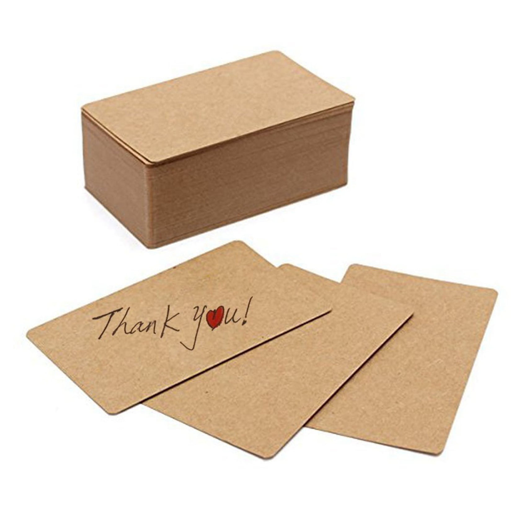100Pcs Blank Kraft Paper Business Cards Word Card with 100Pcs Blank ...