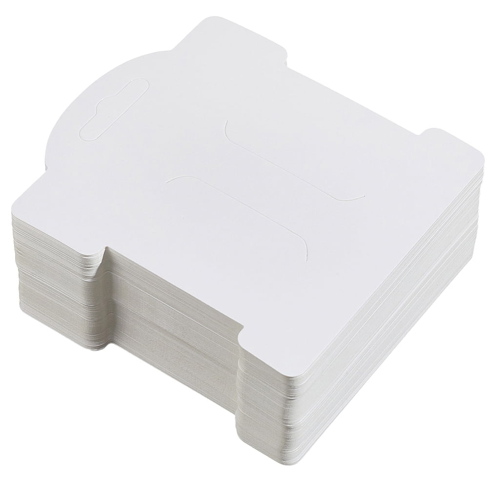 100Pcs Blank Paper Hair Clip Display Cards Rectangle White 9x8x0.03cm ...