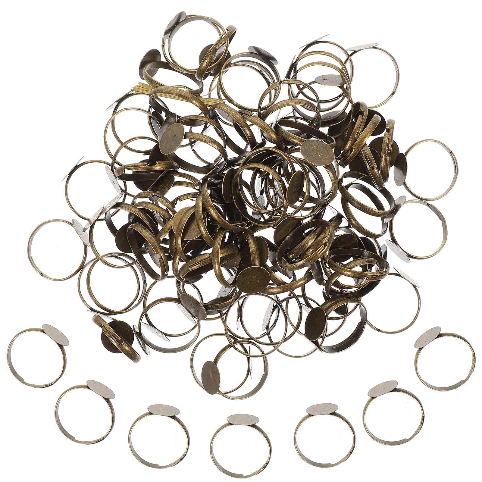 100Pcs Blank Rings Adjustable Ring Base Rings Blank Jewelry Findings ...