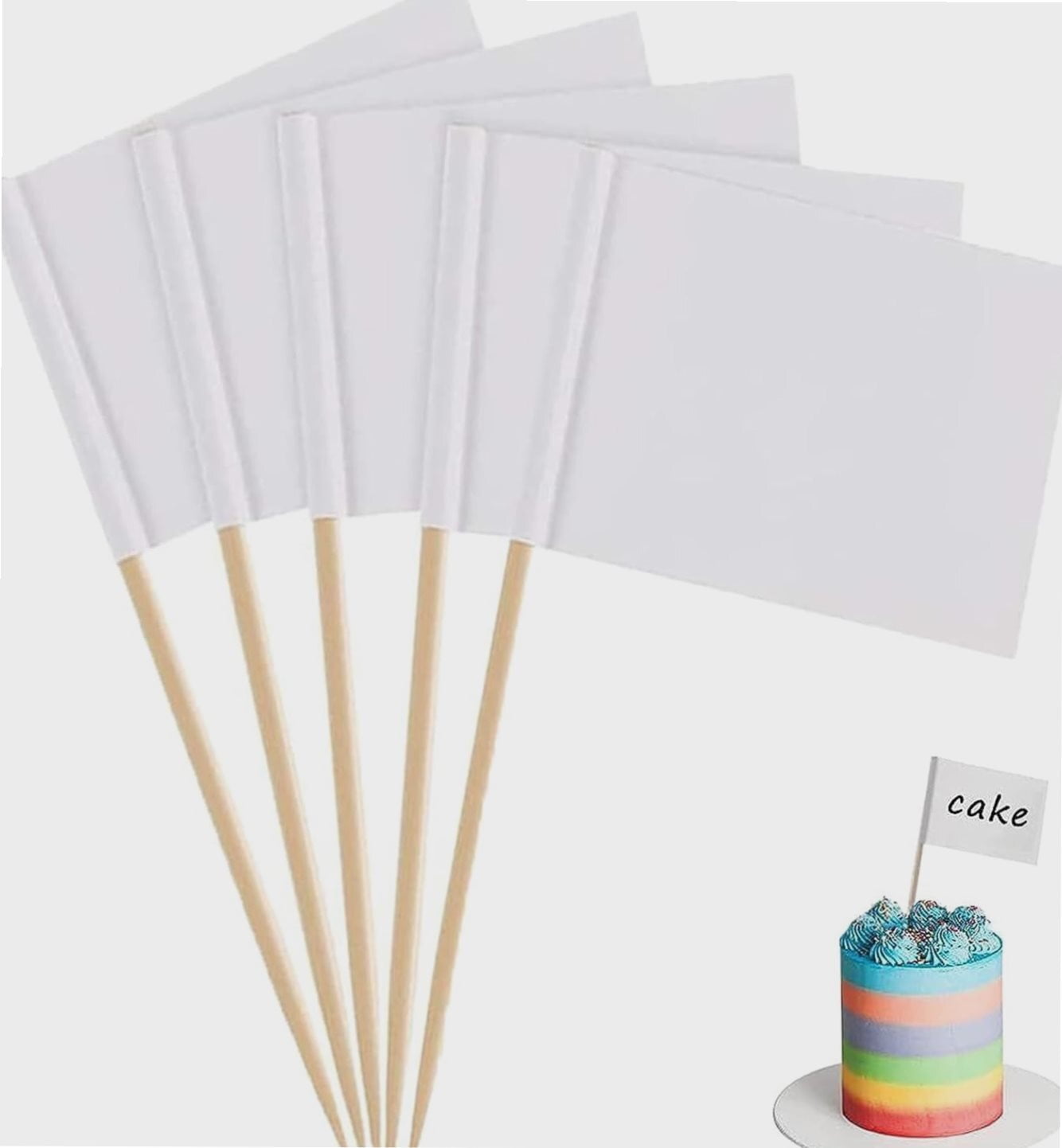 100Pcs Blank Toothpick Flags,Mini Food Labels Flags,Cocktail Stick Flag ...