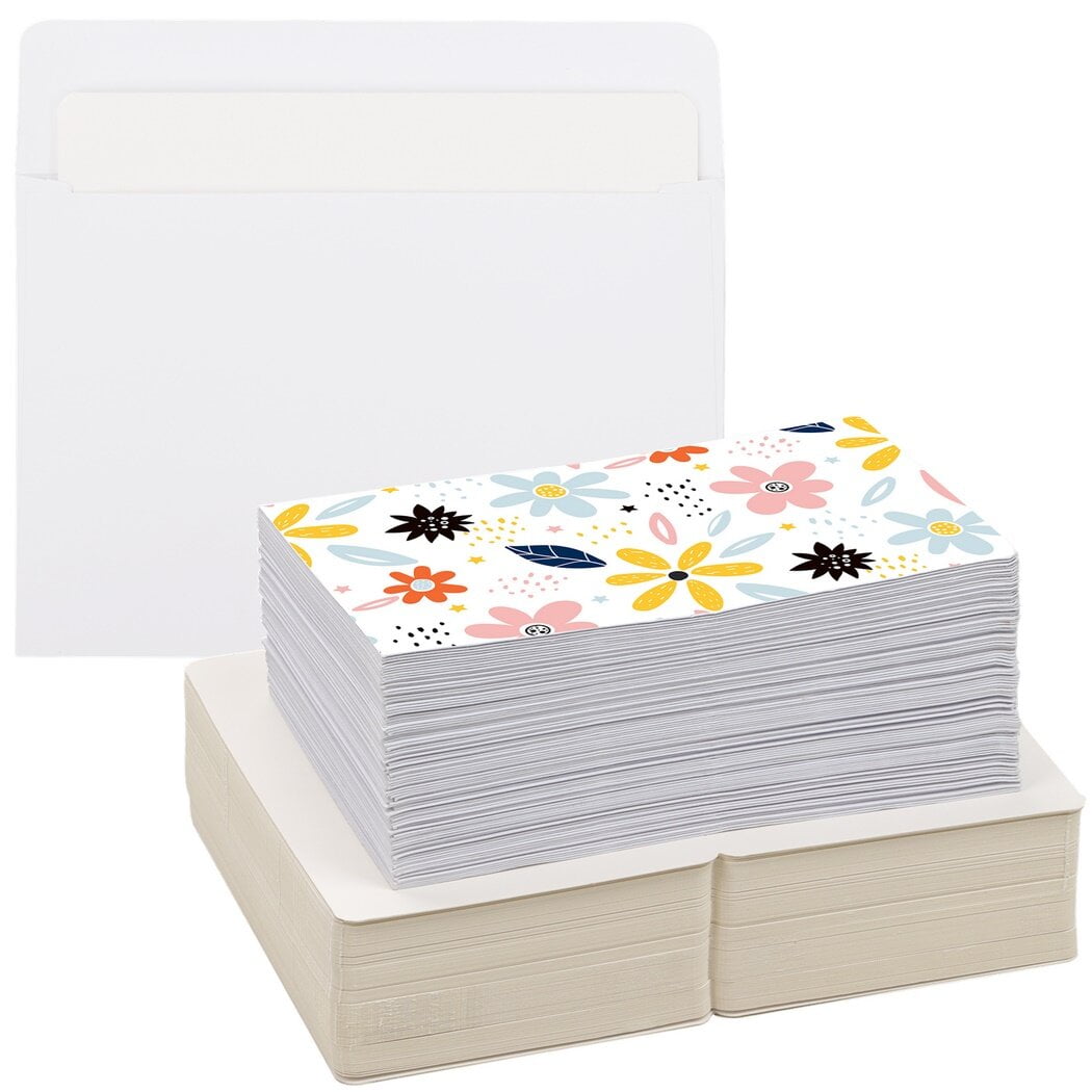 100Pcs Blank Watercolor Cards with Envelops, DIY Greeting Card Stocks ...